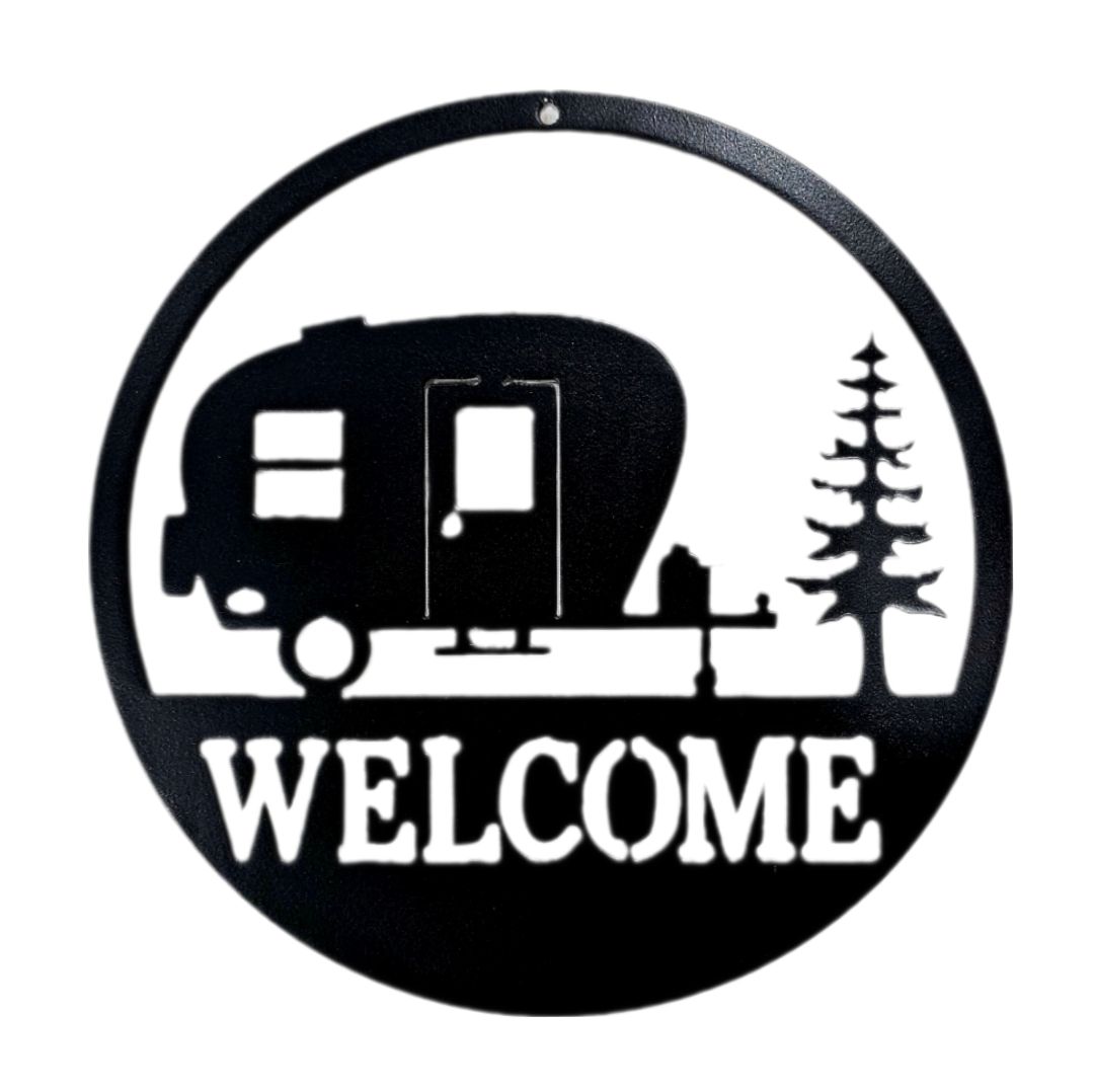 10-Inch Camper Welcome Sign Wall Decor - Underdog Metal