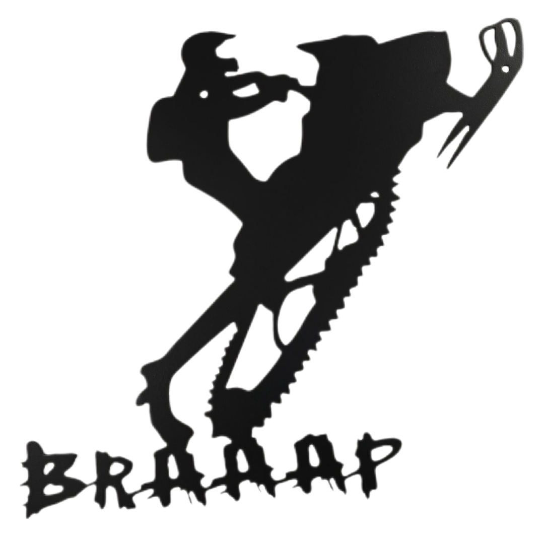BRAAP Snowmobile Wall Decor Sign - Underdog Metal