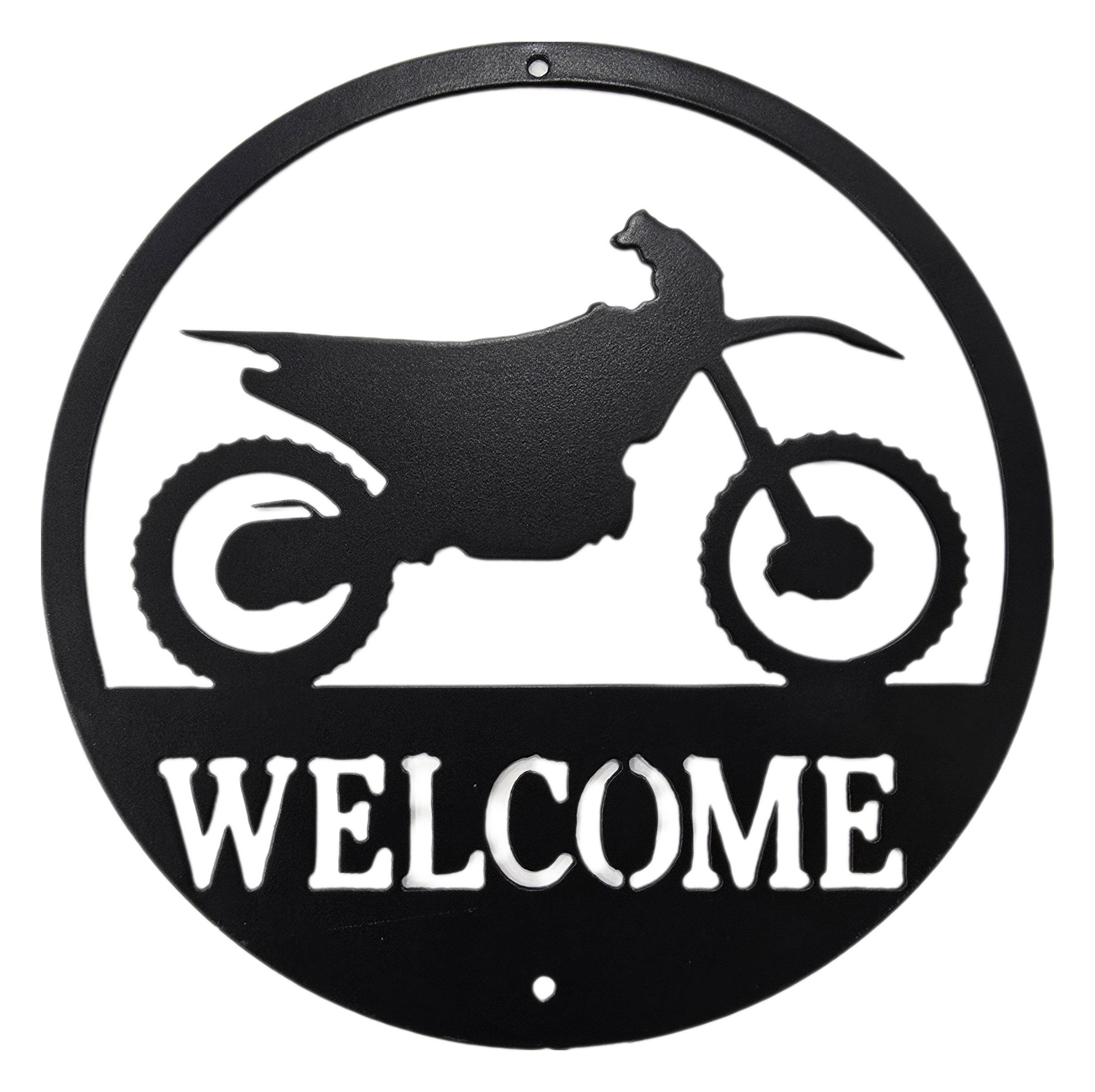 10-Inch Dirt Bike Welcome Sign - Underdog Metal