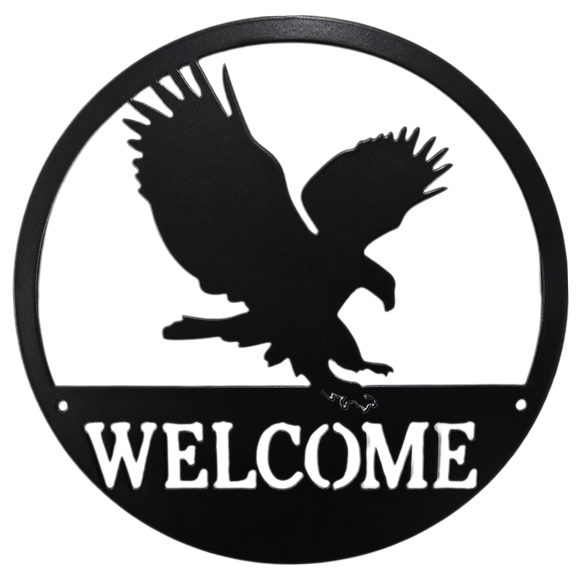 10-Inch Eagle Welcome Sign - Underdog Metal