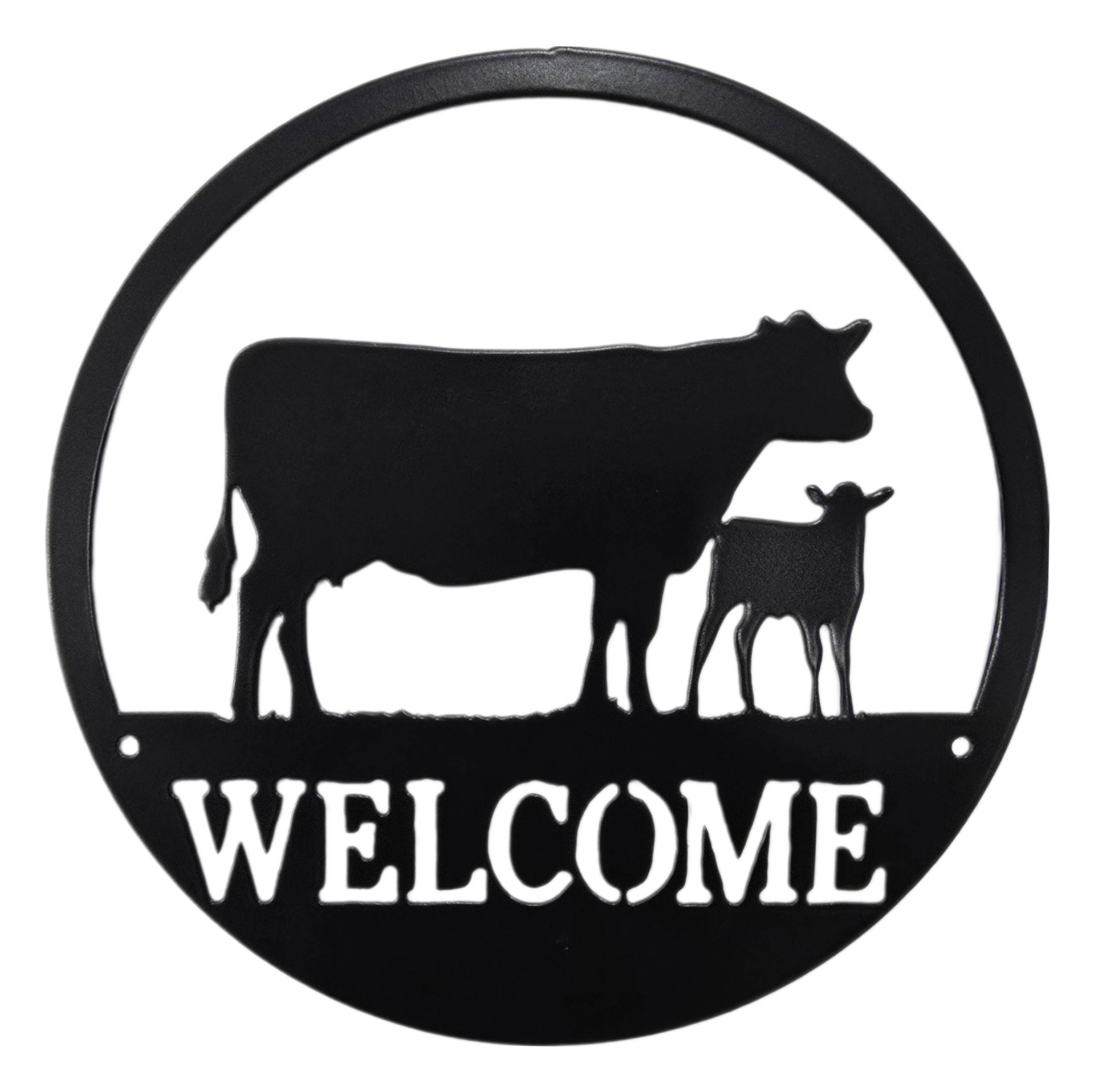 10-Inch Cow Welcome Sign - Underdog Metal
