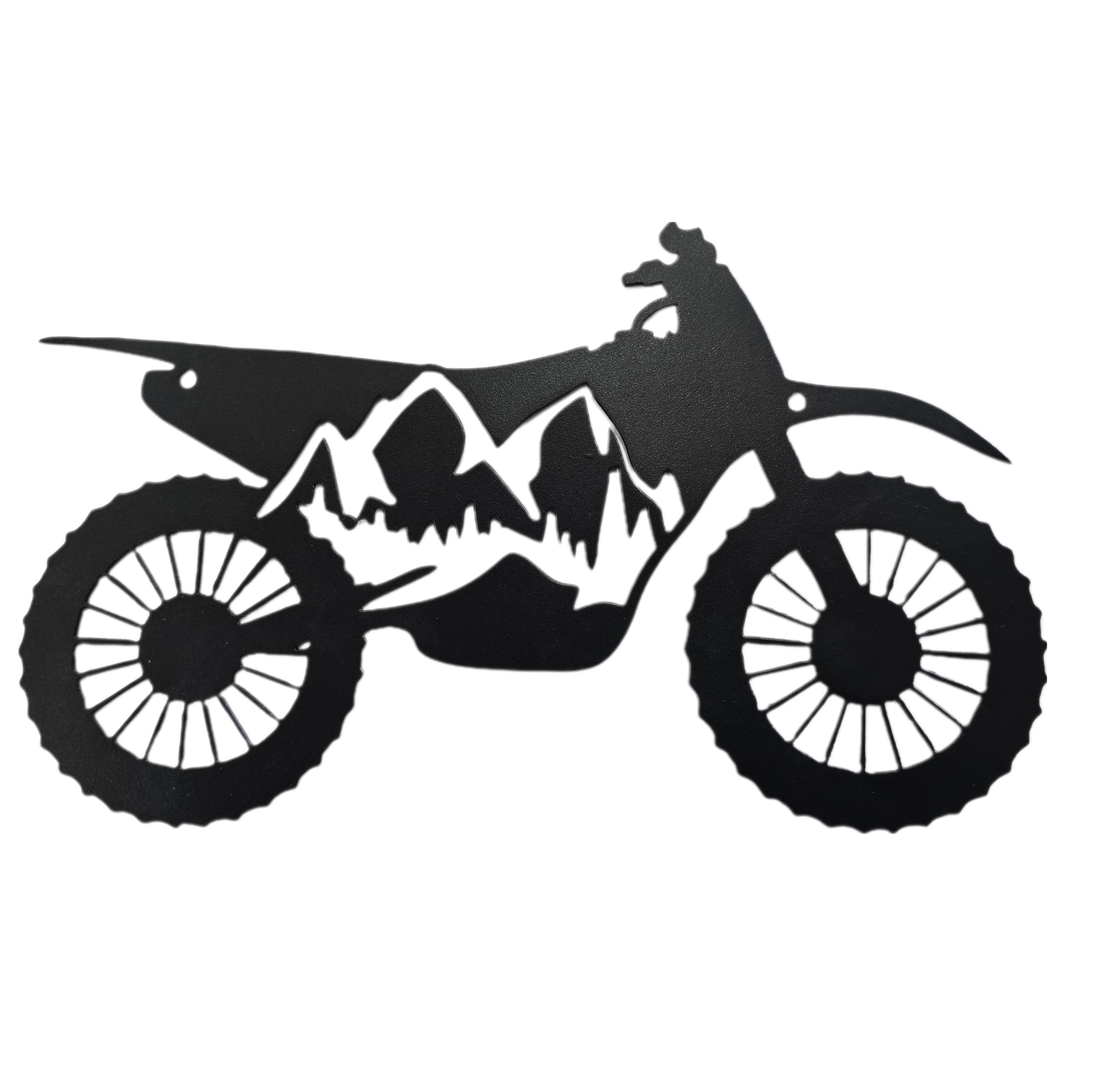 Dirt Bike Mountain Scene Decorative Sign - Underdog Metal