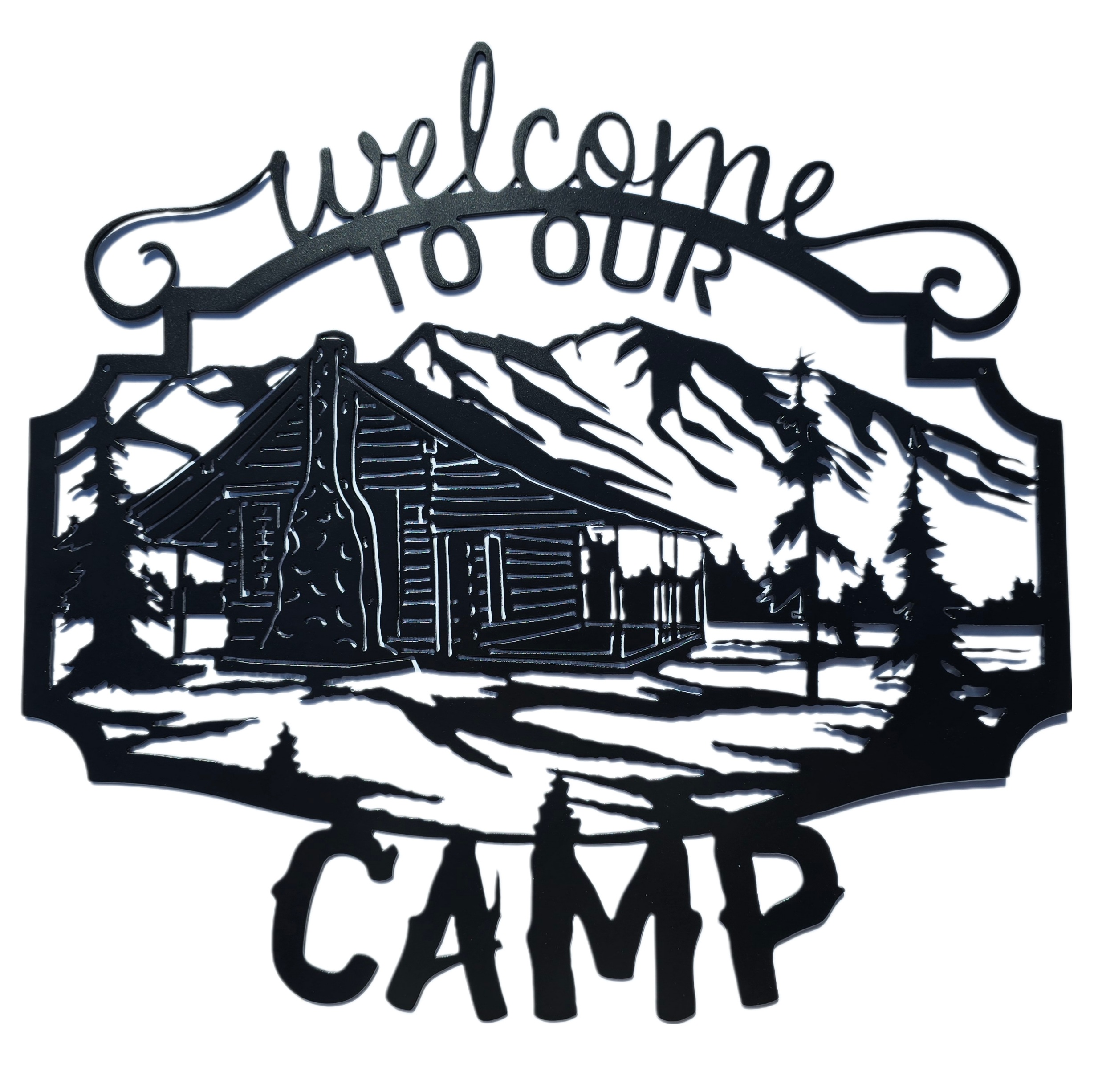 Welcome To Our Camp Wall Sign - Underdog Metal